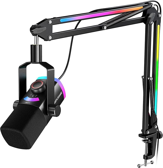 FIFINE Gaming Microphone Kit - XLR/USB Dynamic PC Microphone with Boom ...