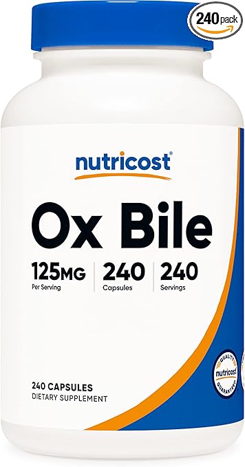 Nutricost Ox-Gall Capsules 125 mg, 240 Premium Capsules - GMO Free, Soy ...