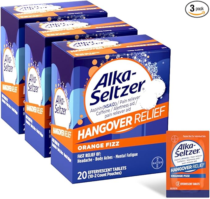 Alka-Seltzer Hangover Relief Tablets, Fast Relief Starts In About 15 ...