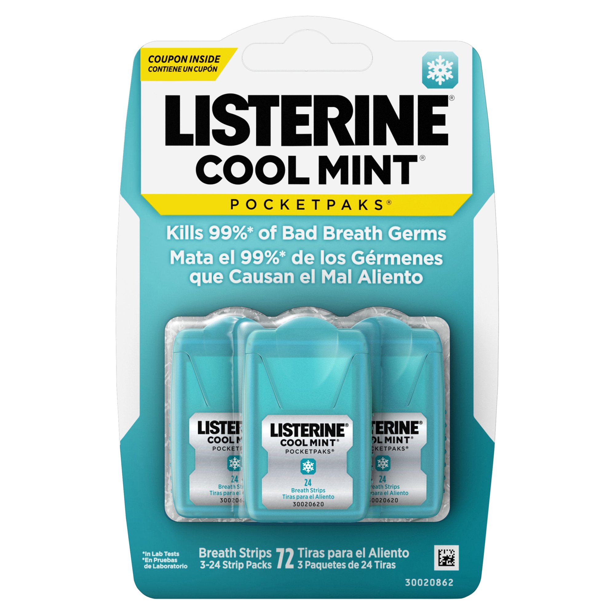 Pocket Packs Breath Fresheners Strips, Cool Mint, 24 Ct, 3 Pack ...