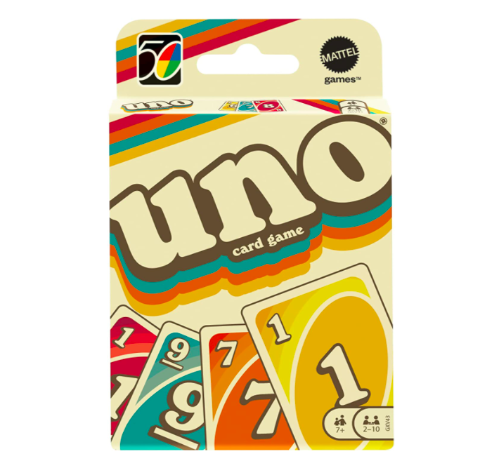 UNO Iconic Series 1970s Matching Card Game Featuring Decade-Themed ...
