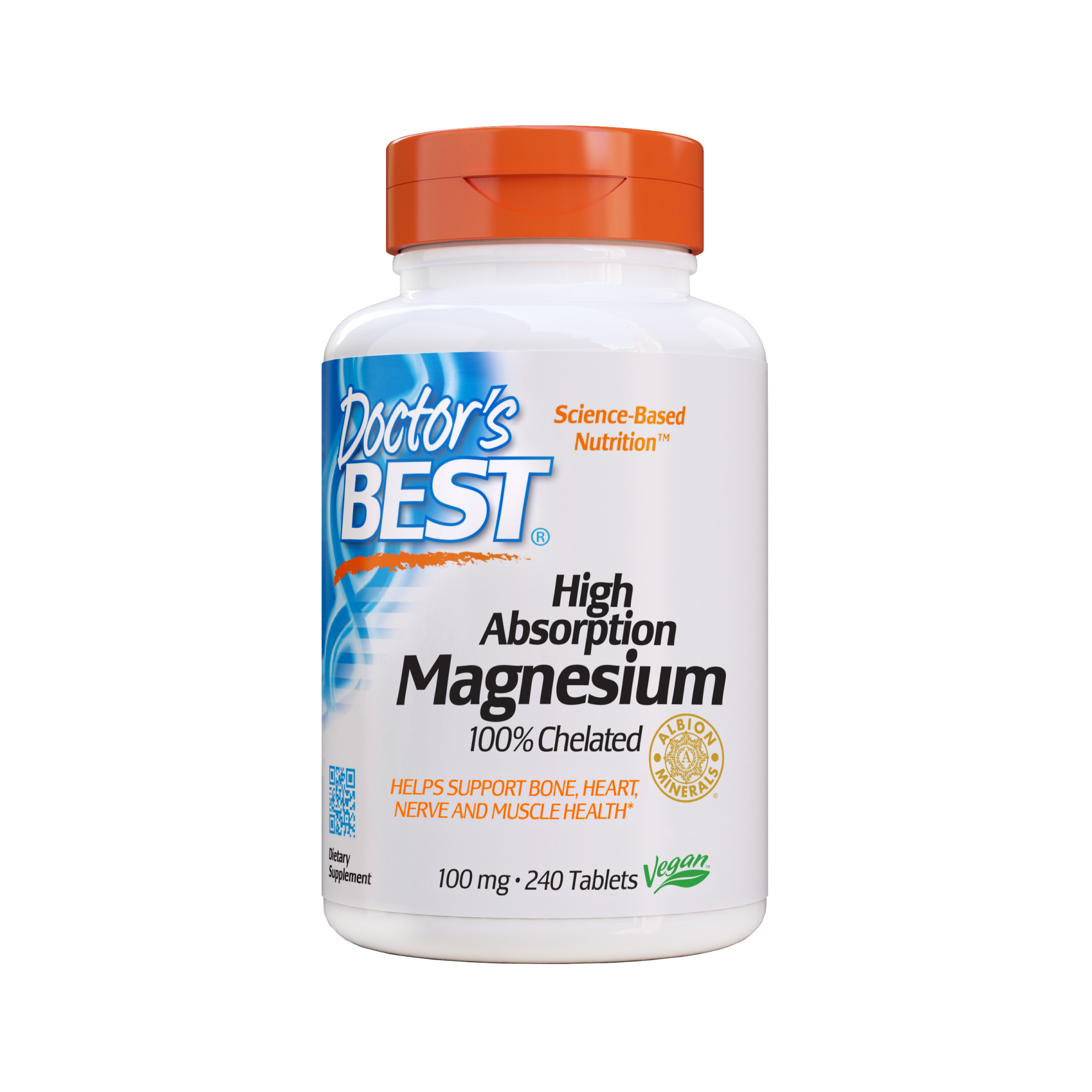High Absorption Magnesium Tablets, 100 Mg, 240 Ct - Doctor's Best ...