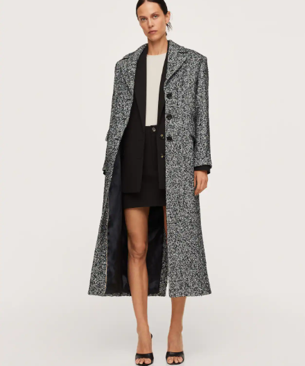 Flecked Wool-Blend Coat - Mango | Glocalzone - Glocalzone
